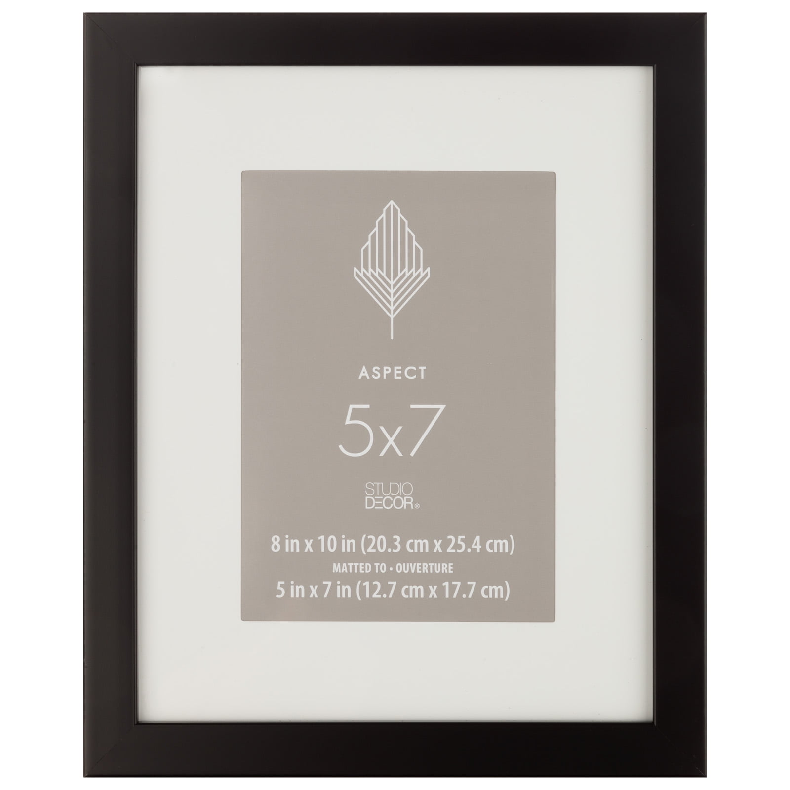 8" x 10" Black Aspect Narrow Frame with Mat by Studio Decor - Includes ...