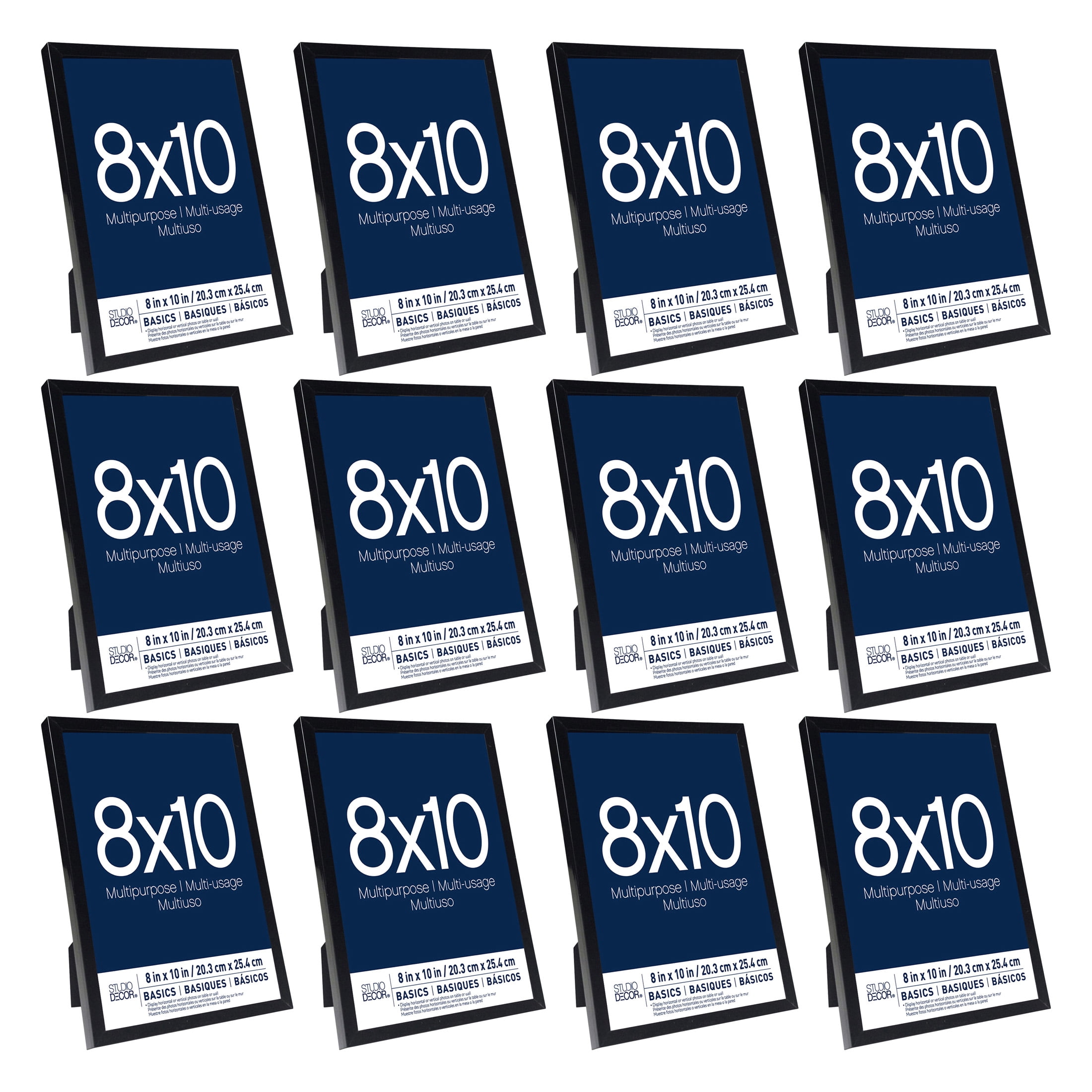 Studio Decor 8" x 10" Black Multipurpose Frames - PVC & Glass Picture ...