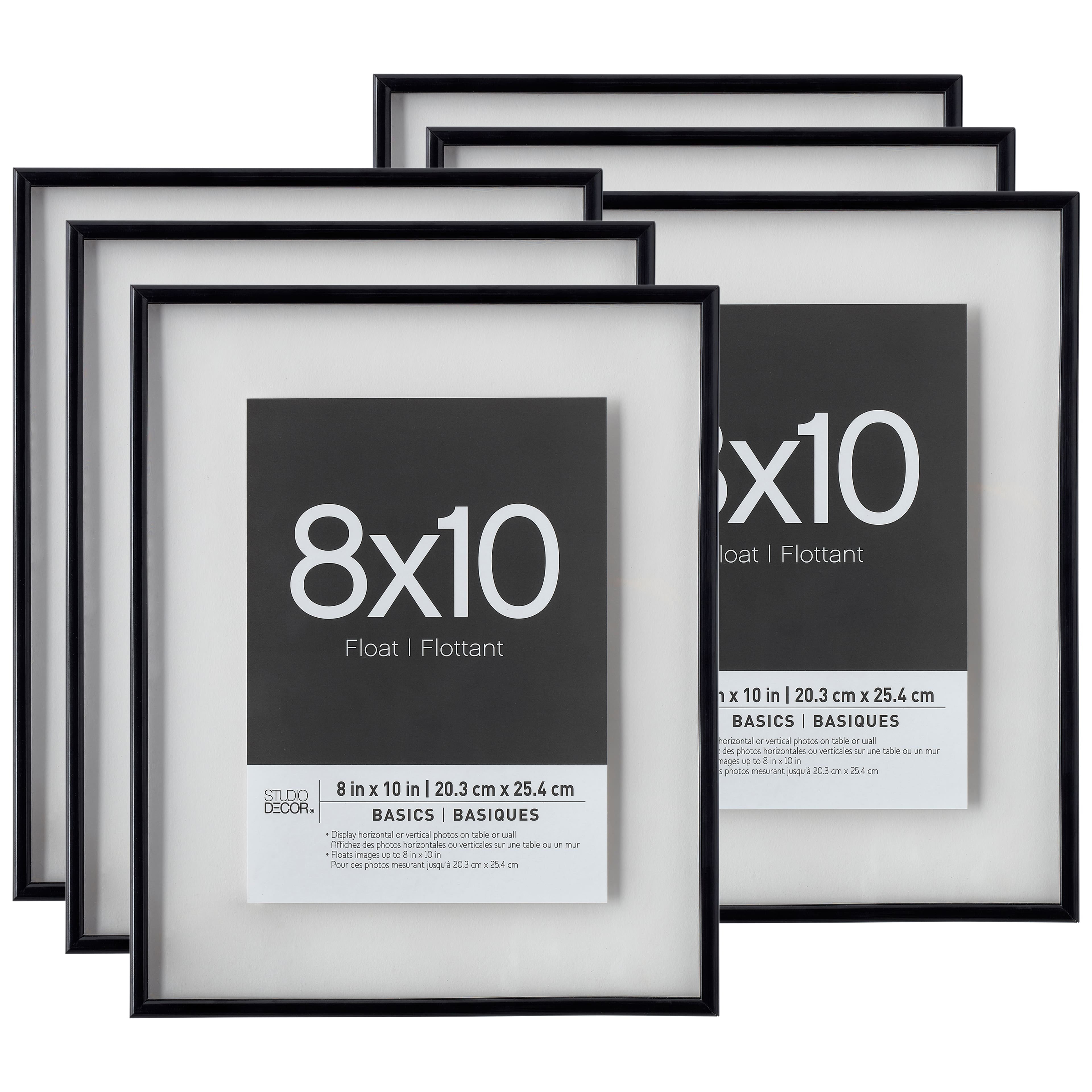 Studio Décor 8"x10" Black Thin Float Frame, Pre-attached Hardware ...