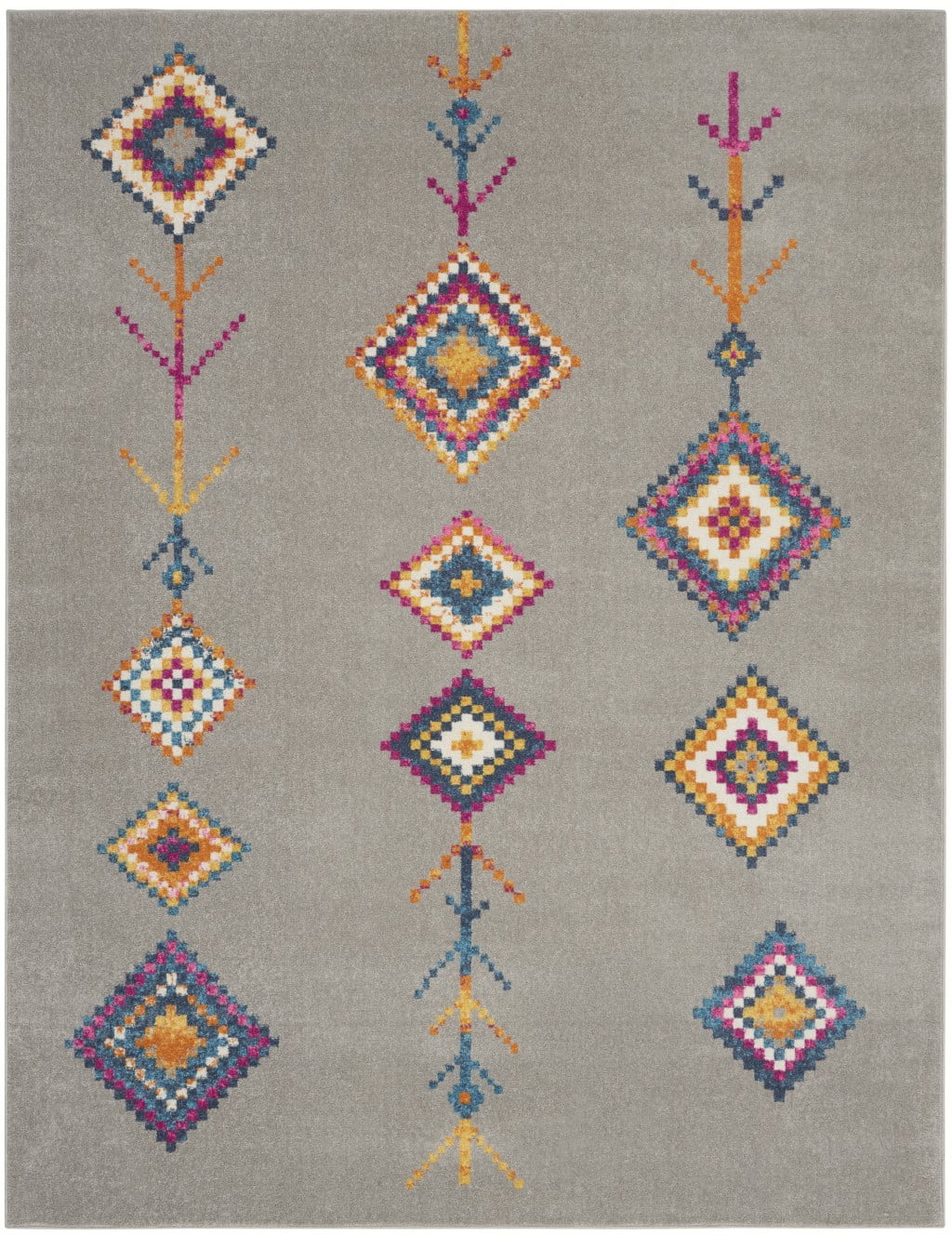 8â€™ x 10â€™ Gray and Multicolor Geometric Area Rug - Walmart.com