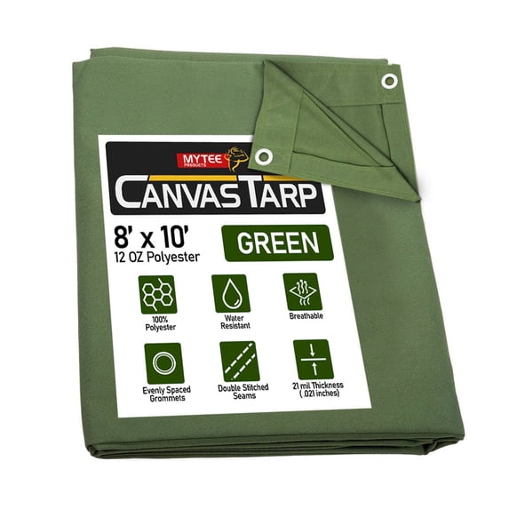8' x 10' Green Canvas Tarp 12oz Heavy Duty Water Resistant - Walmart.com