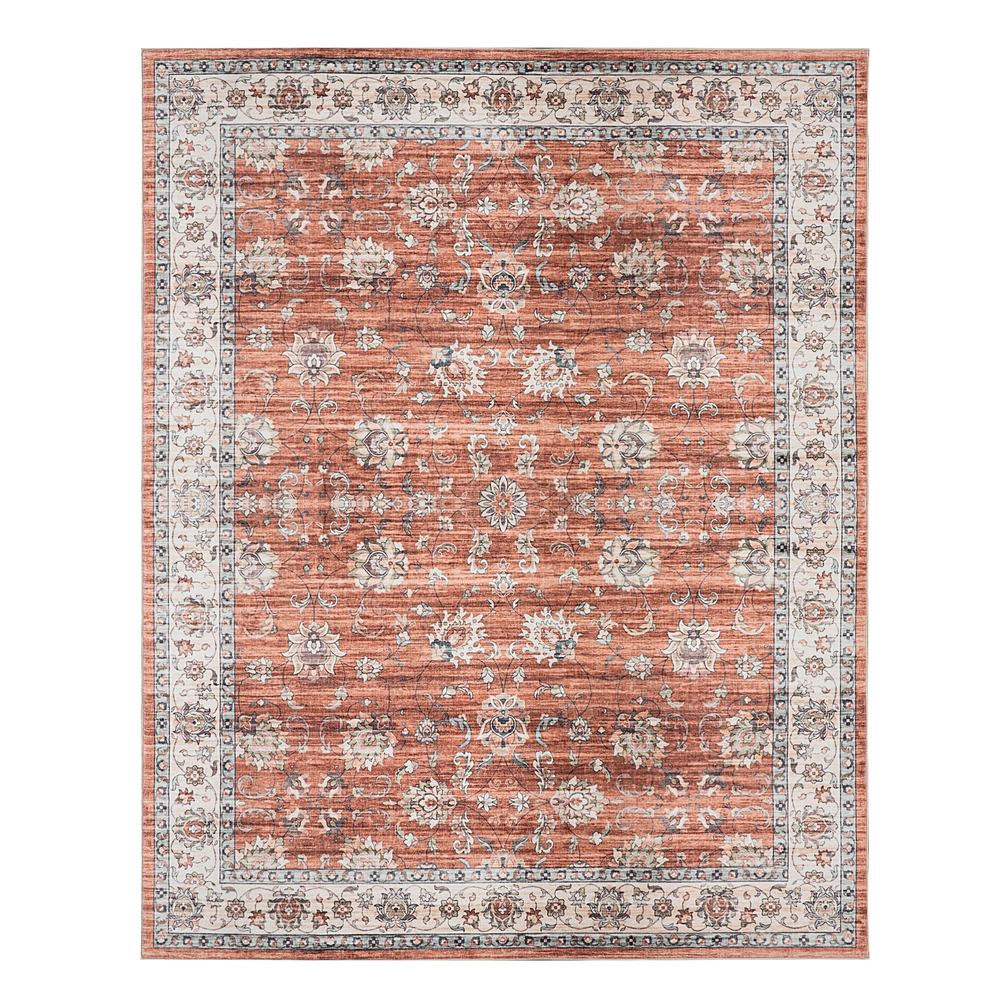 8' x 10’ Oriental Red/ Ivory Area Rugs - Walmart.com