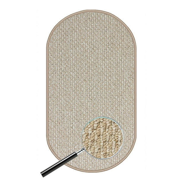 8' x 10' Oval Berber Style 100% BCF Olefin Area Rug (Color: Timberlake ...