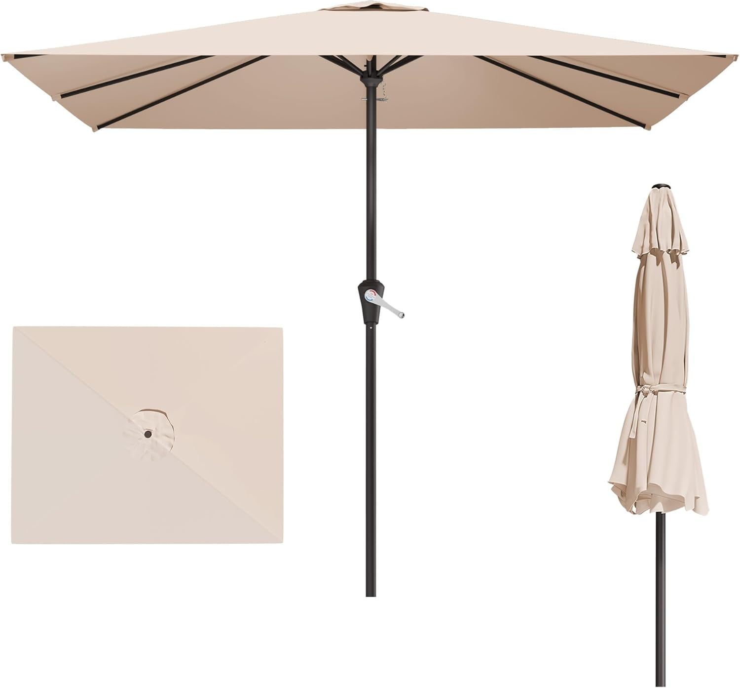 8' x 10' Rectangular Patio Umbrellas for Outdoor, Outdoor Table ...