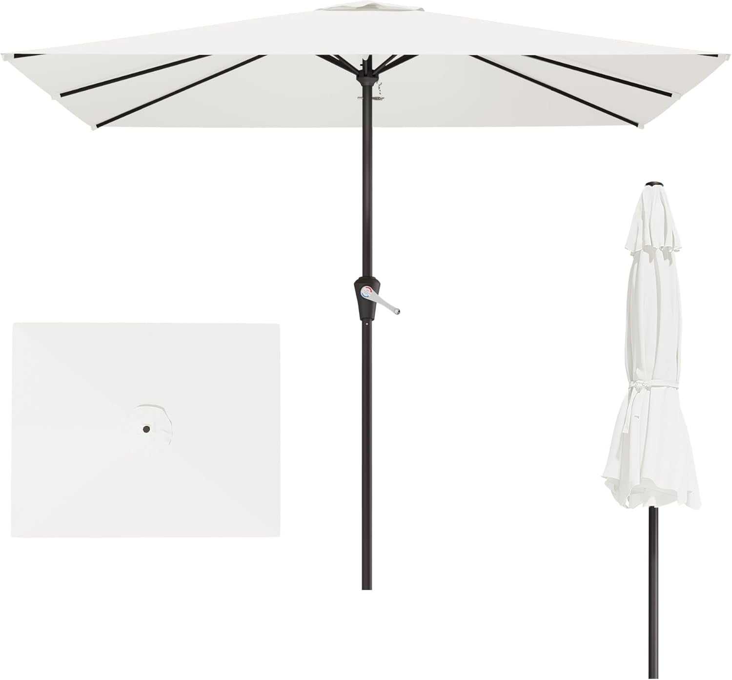 8' x 10' Rectangular Patio Umbrellas for Outdoor, Outdoor Table ...