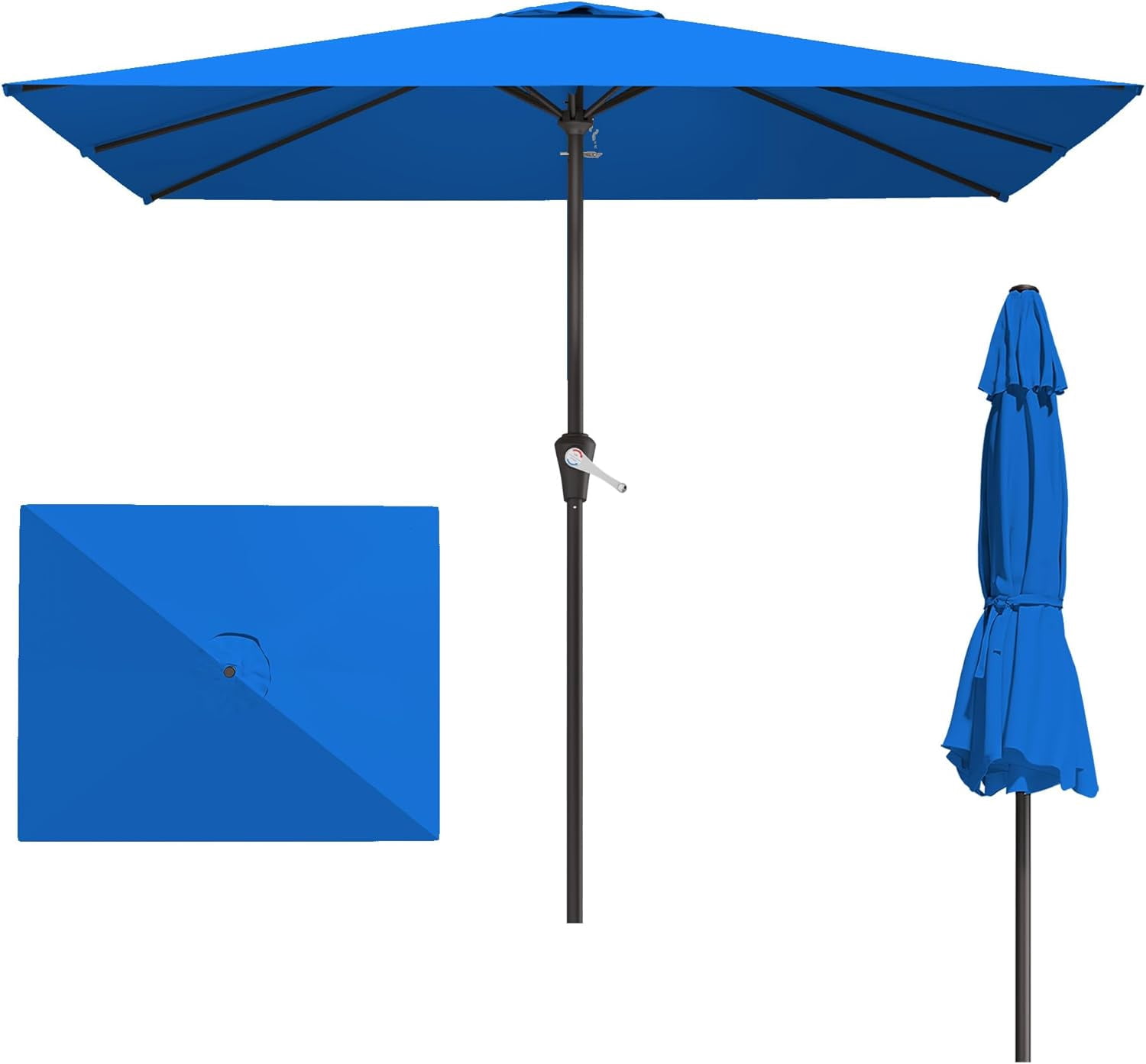 8' x 10' Rectangular Patio Umbrellas for Outdoor, Outdoor Table ...