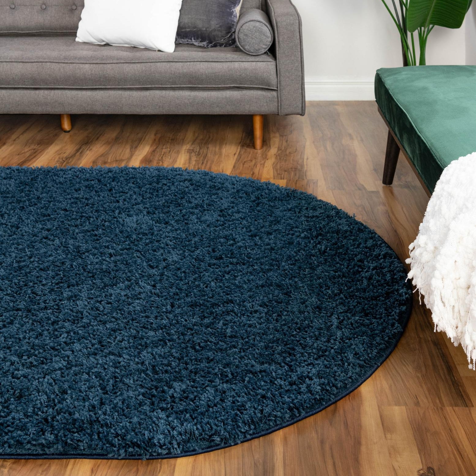 Unique Loom Everyday Shag Collection Area Rug - Solid (8' x 10' Oval ...