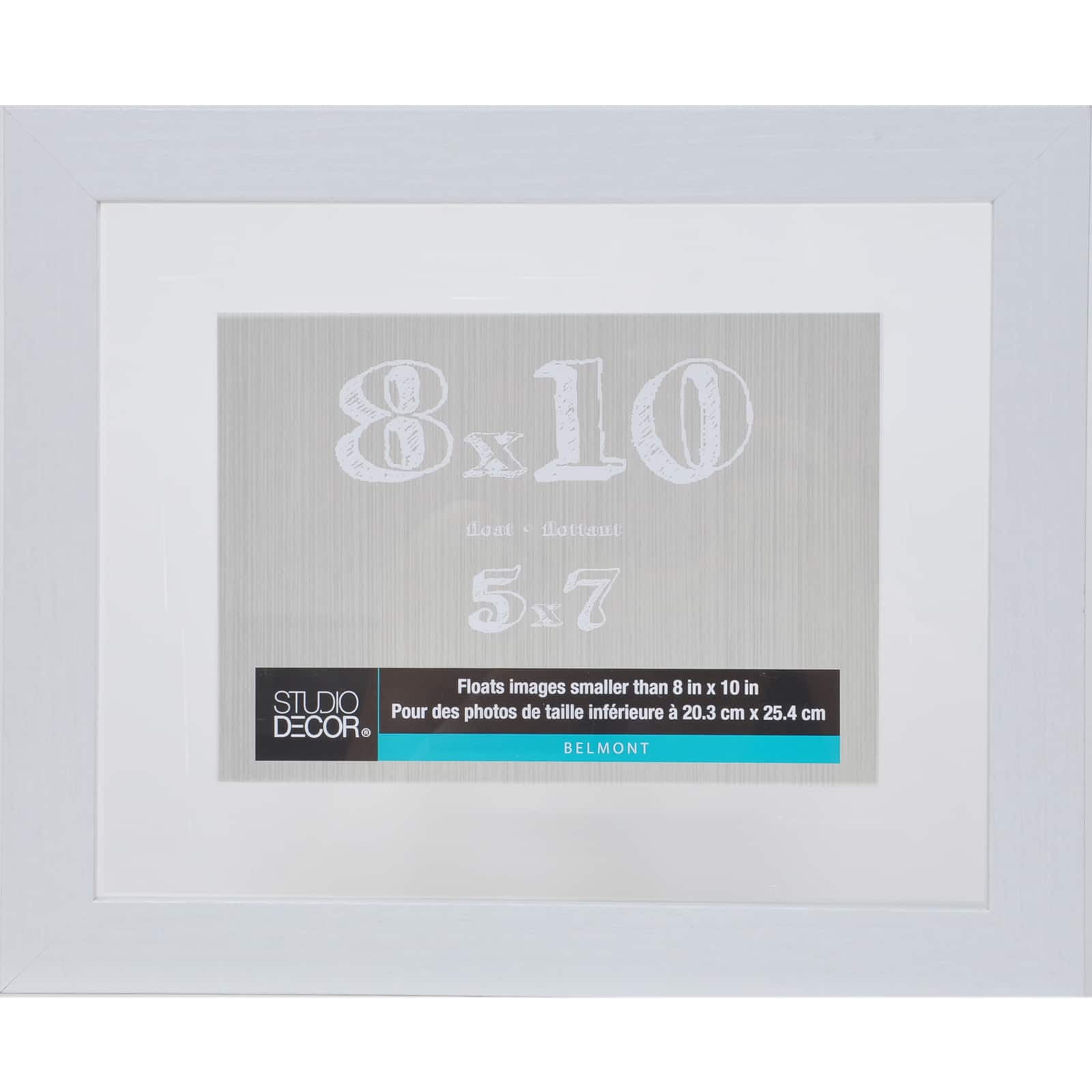 Studio Decor 8" x 10" White Belmont Float Picture Frame - Pre-attached ...