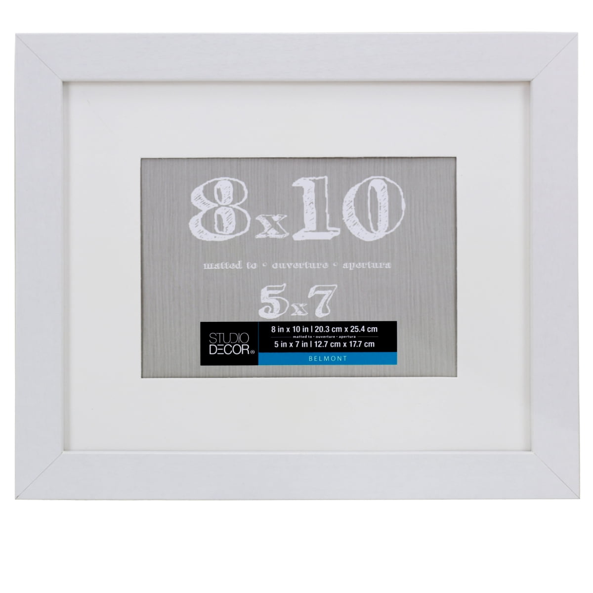 8" x 10" White Belmont Picture Frame with 5" x 7" Mat by Studio Decor ...