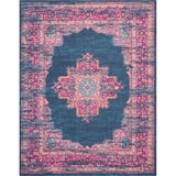 8 x 10 ft. Blue & Pink Medallion Area Rug - Walmart.com