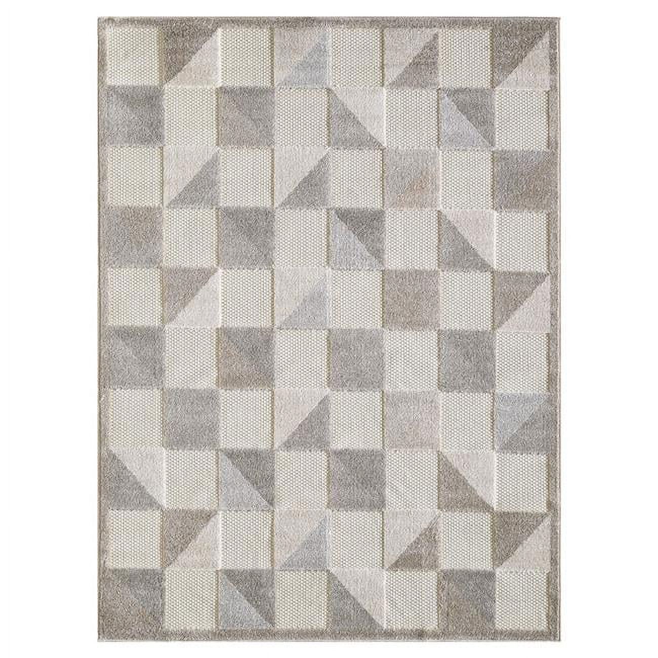 8 x 10 ft. Gray Triangle Indoor or Outdoor Area Rug - Gray - 8 x 10 ft ...