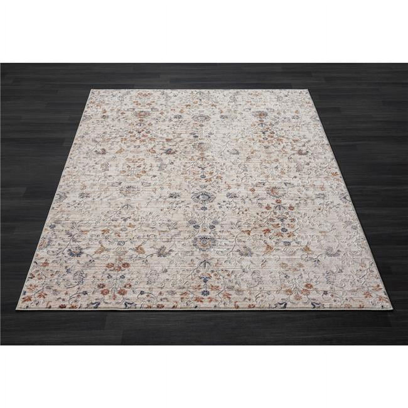 8 x 10 ft. Ivory Floral Rectangle Traditional Area Rug - Ivory - 8 x 10 ...