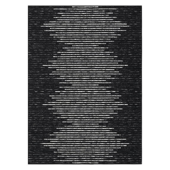8 x 10 ft Polyester Black White Rectangular Bedroom Living Room Dining ...