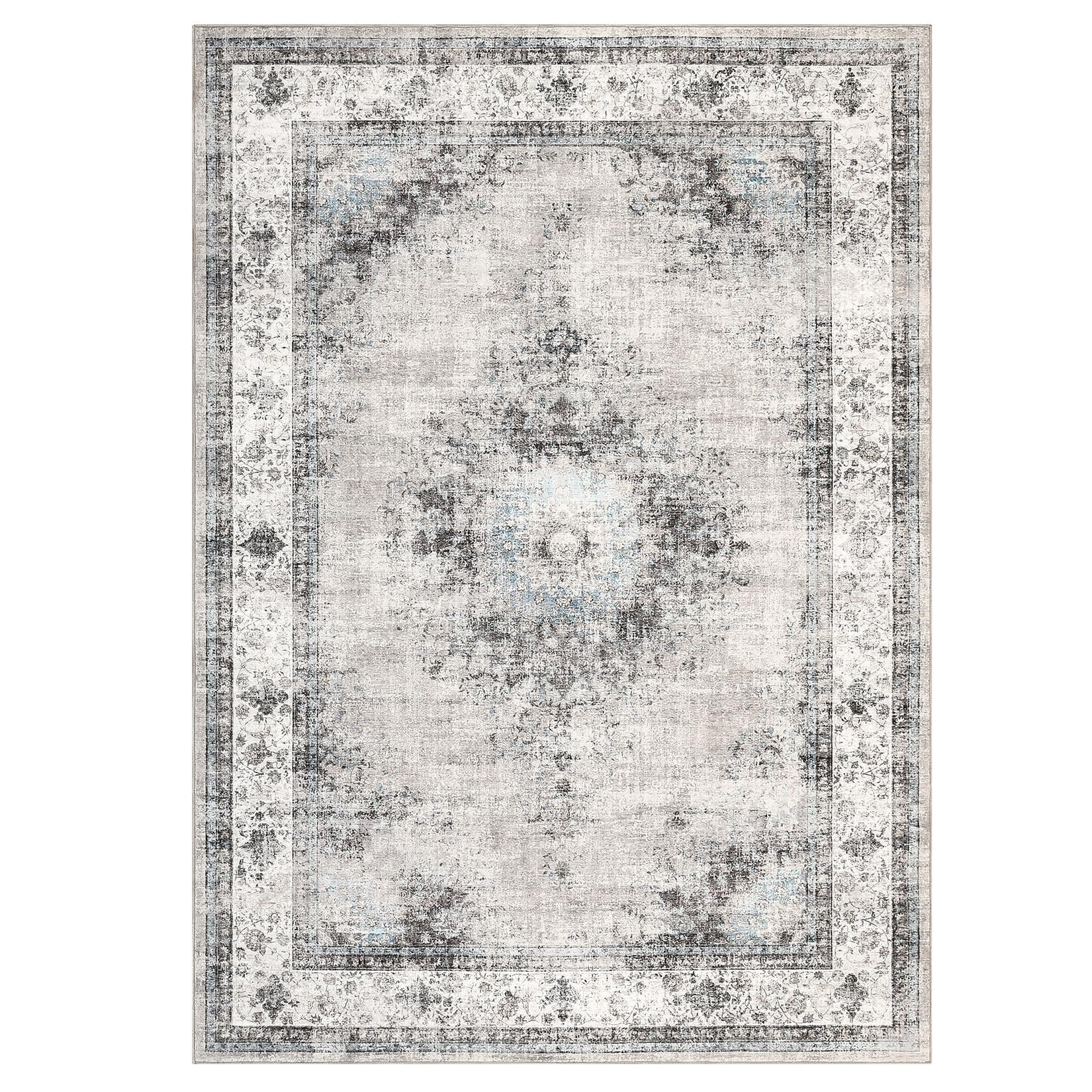 8 x 10 ft Polyester Light Taupe Rectangular Living Room Bedroom Dining ...