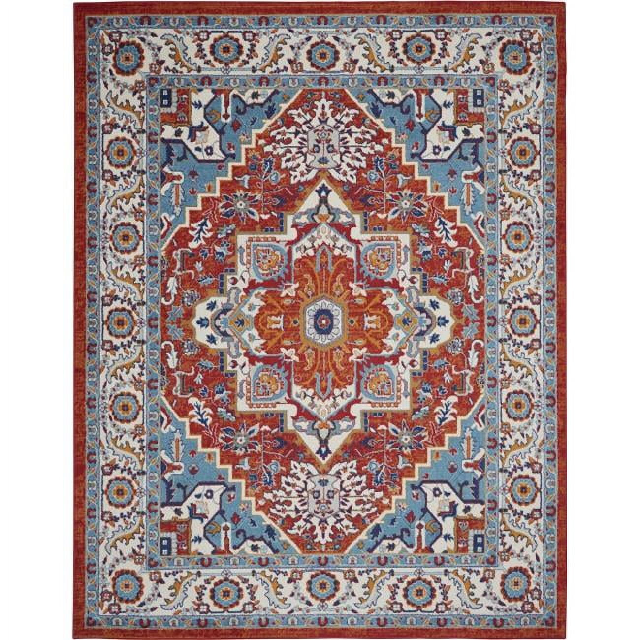 8 x 10 ft. Red & Ivory Medallion Area Rug - Walmart.com