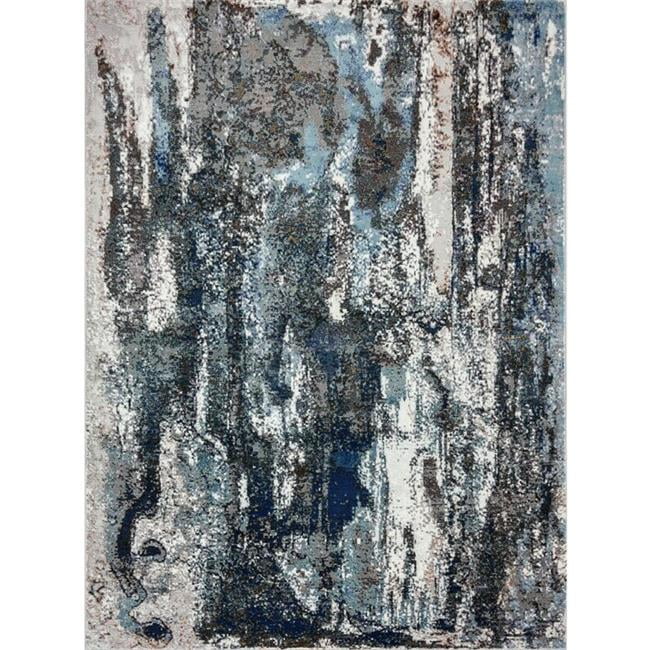 8 x 10 ft. Shades of Abstract Marble Area Rug, Blue, Gray & White ...