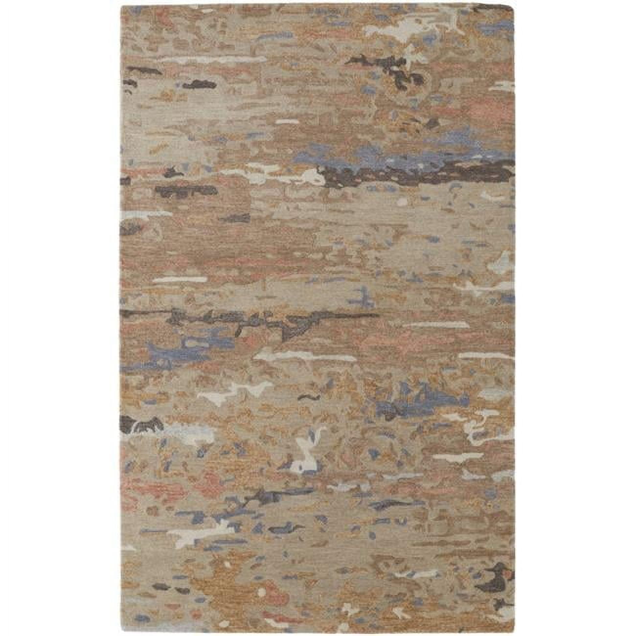 8 x 10 ft. Tan & Blue Wool Abstract Hand Tufted Handmade Stain ...
