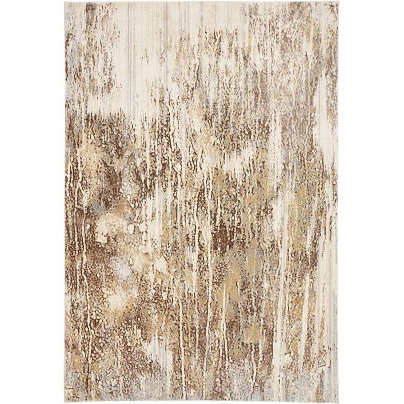8 x 10 ft. Tan Ivory & Brown Abstract Rectangle Area Rug - Tan Ivory ...