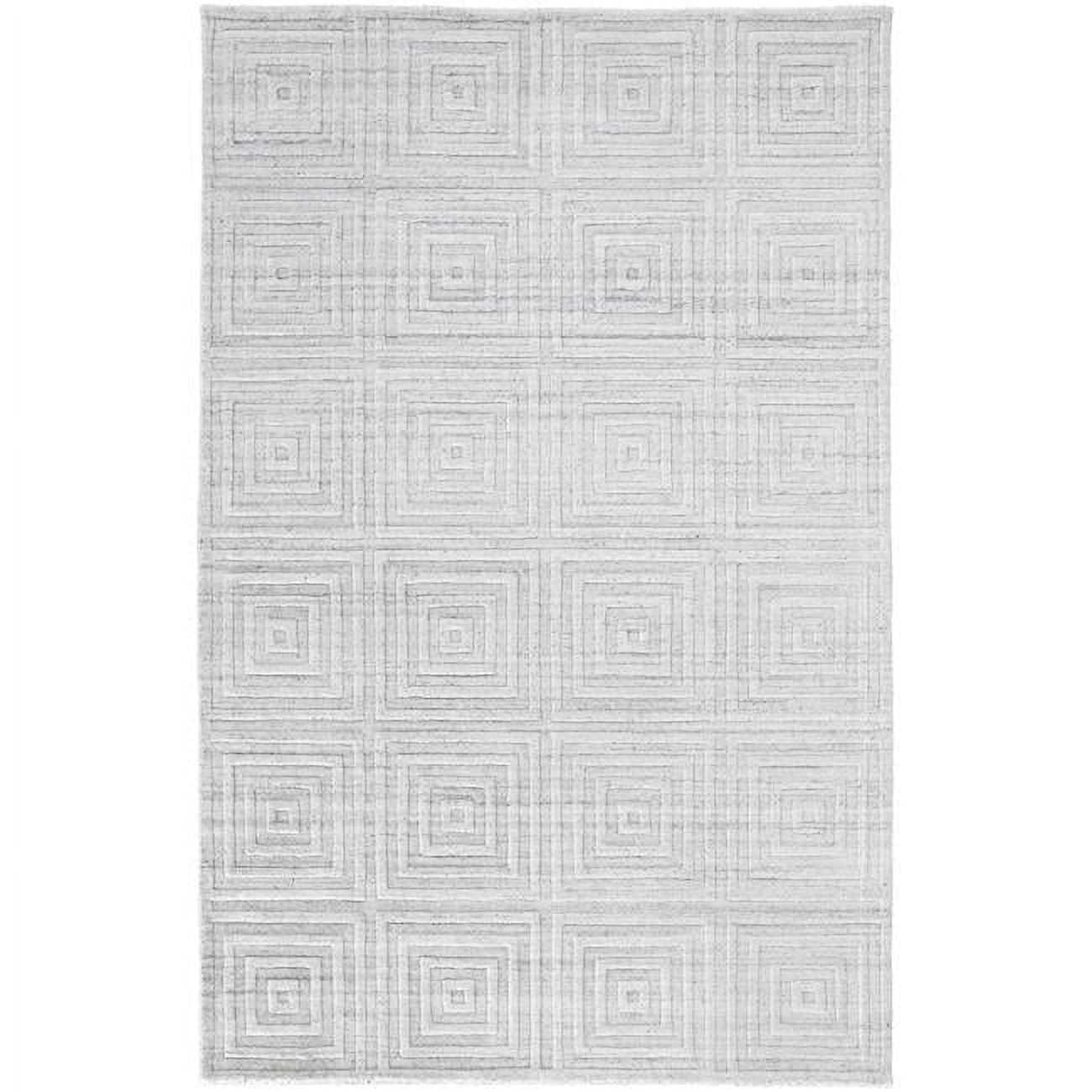 8 x 10 ft. White & Silver Striped Hand Woven Rectangle Area Rug - White ...