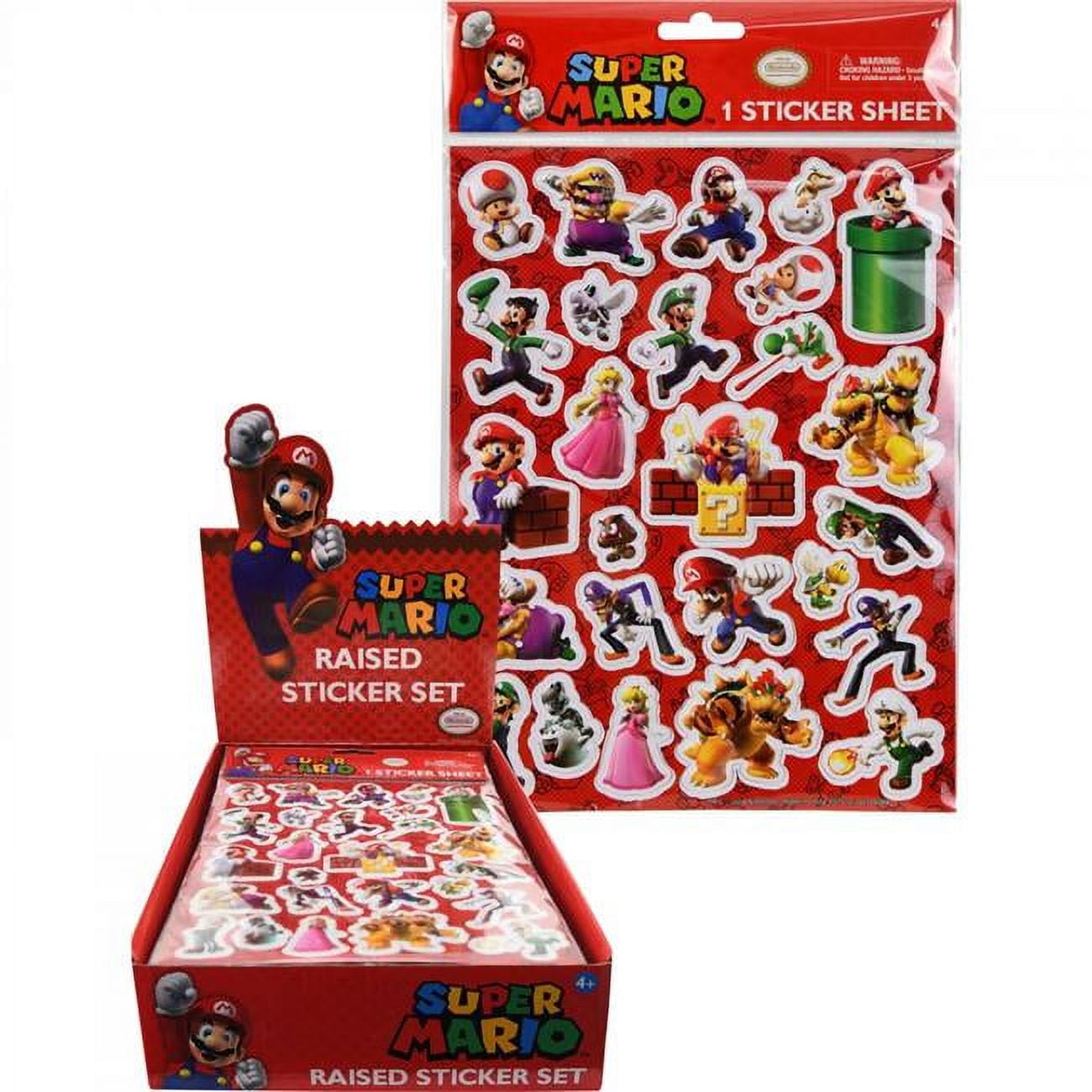 8 x 10 in. Super Mario Bro Characters Raised Sticker Sheet - Walmart.com