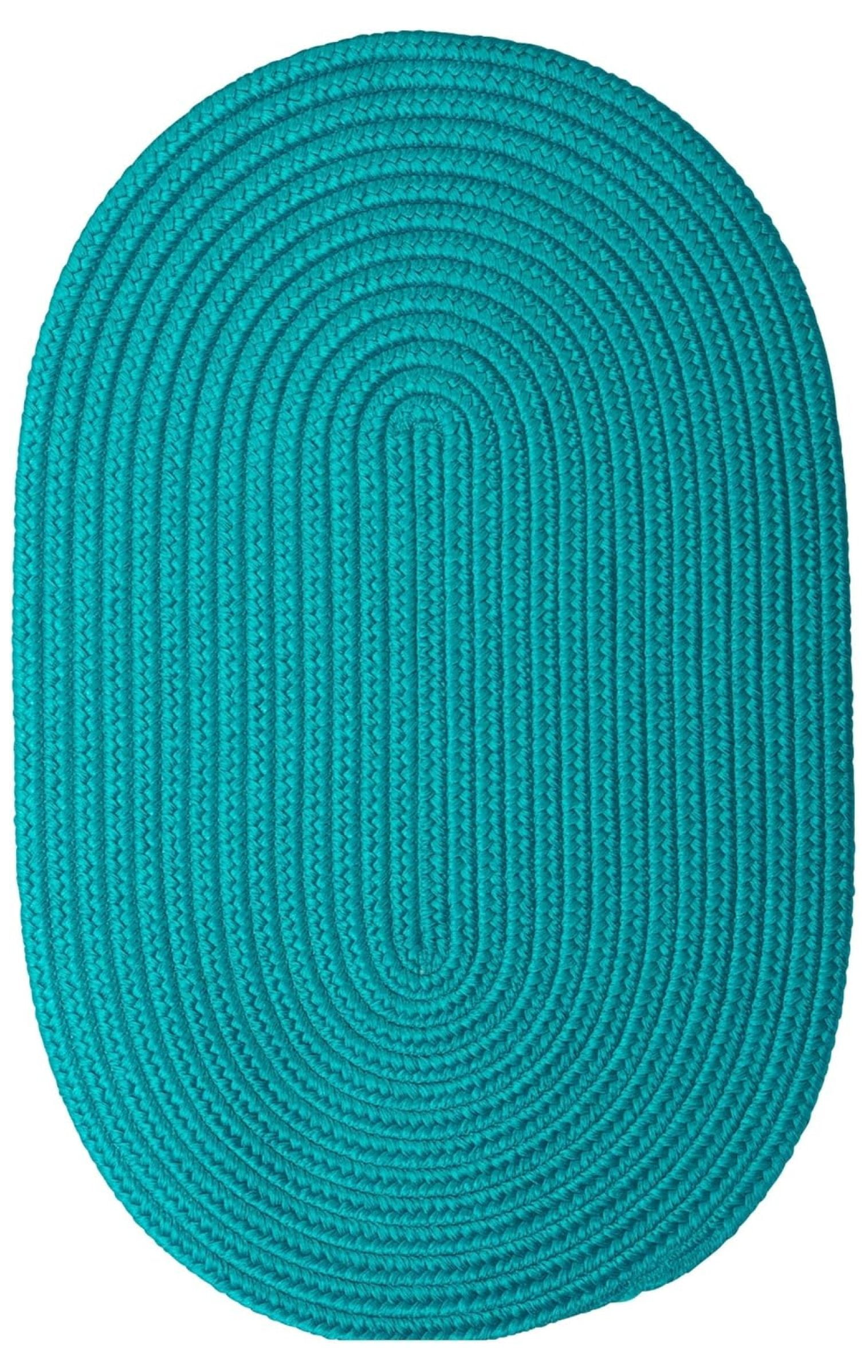 8 x 11 Feet Turquoise Outdoor Rug Colorful Flat Braid Rug for Damp ...