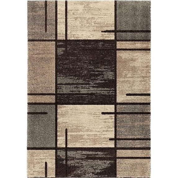 8 x 11 in. Plush Pile Blocks Armada Area Rug - Gray - Walmart.com