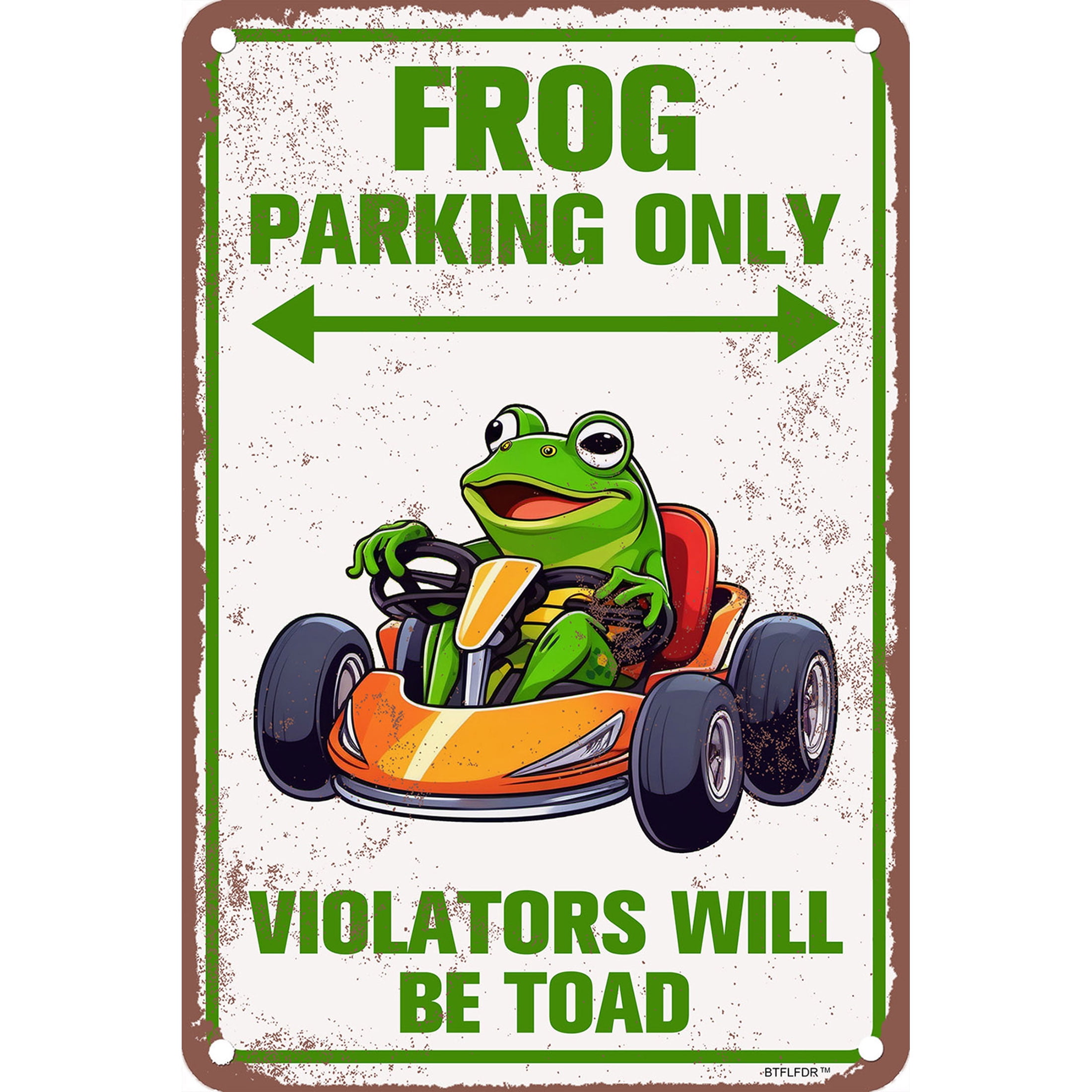 8" x 12" Aluminium Retro Sign Frog Parking Sign Room Decor Home ...