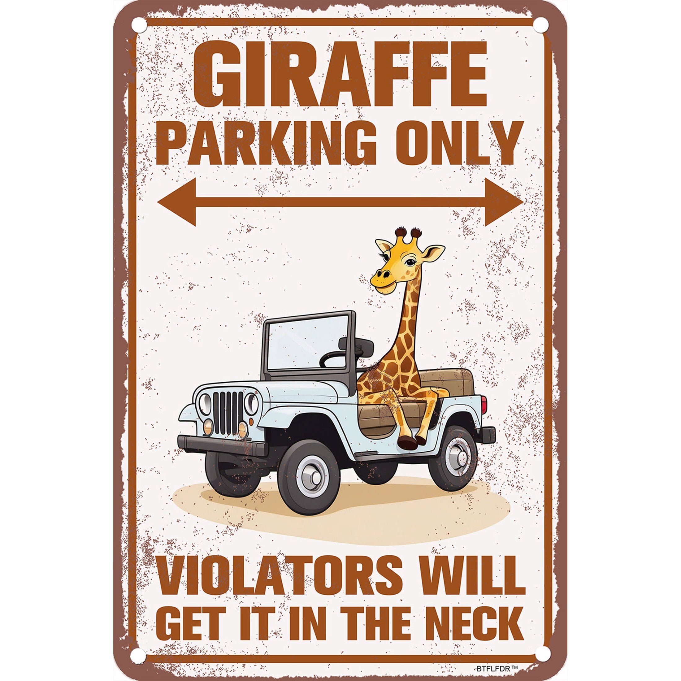 8" x 12" Aluminium Retro Sign Giraffe Parking Sign Room Decor Home ...