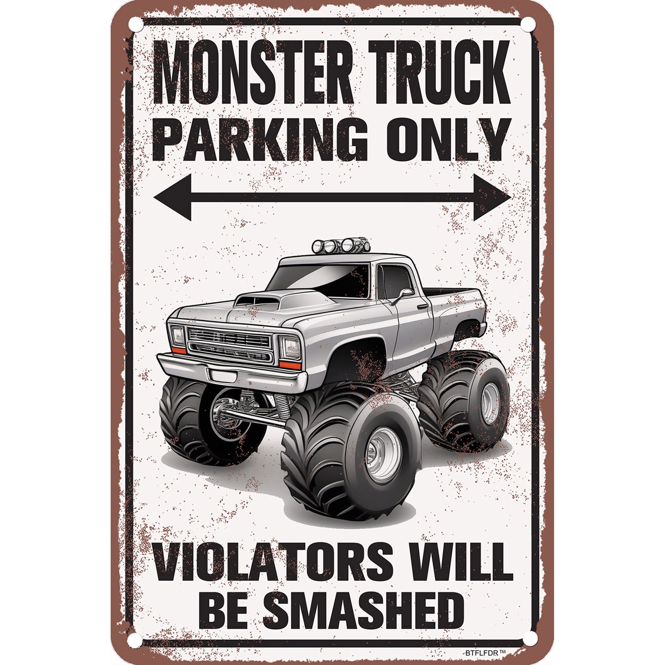 8" x 12" Aluminium Retro Sign Monster Truck Parking Sign Room Decor ...