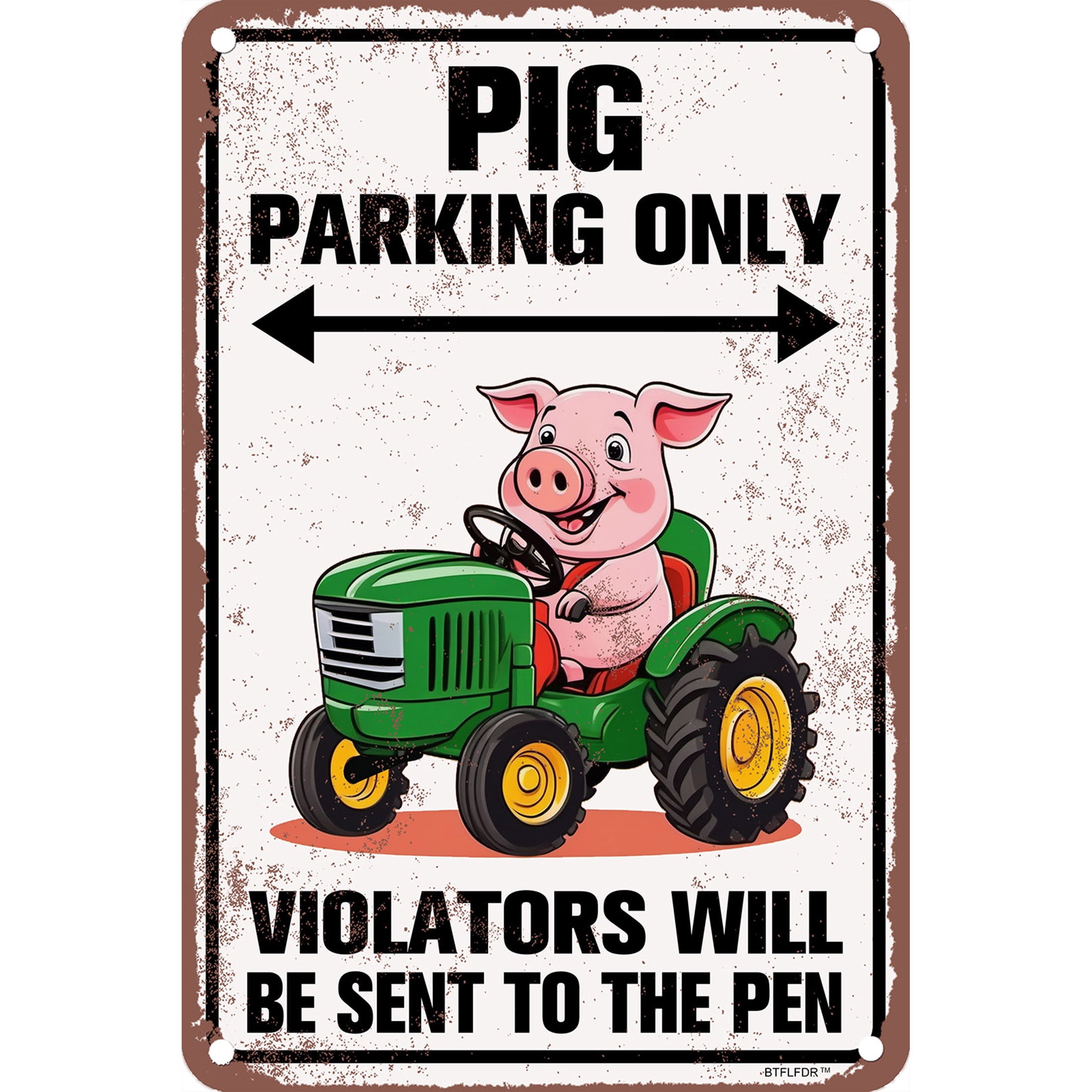 8" x 12" Aluminium Retro Sign Pig Parking Sign Room Decor Home ...