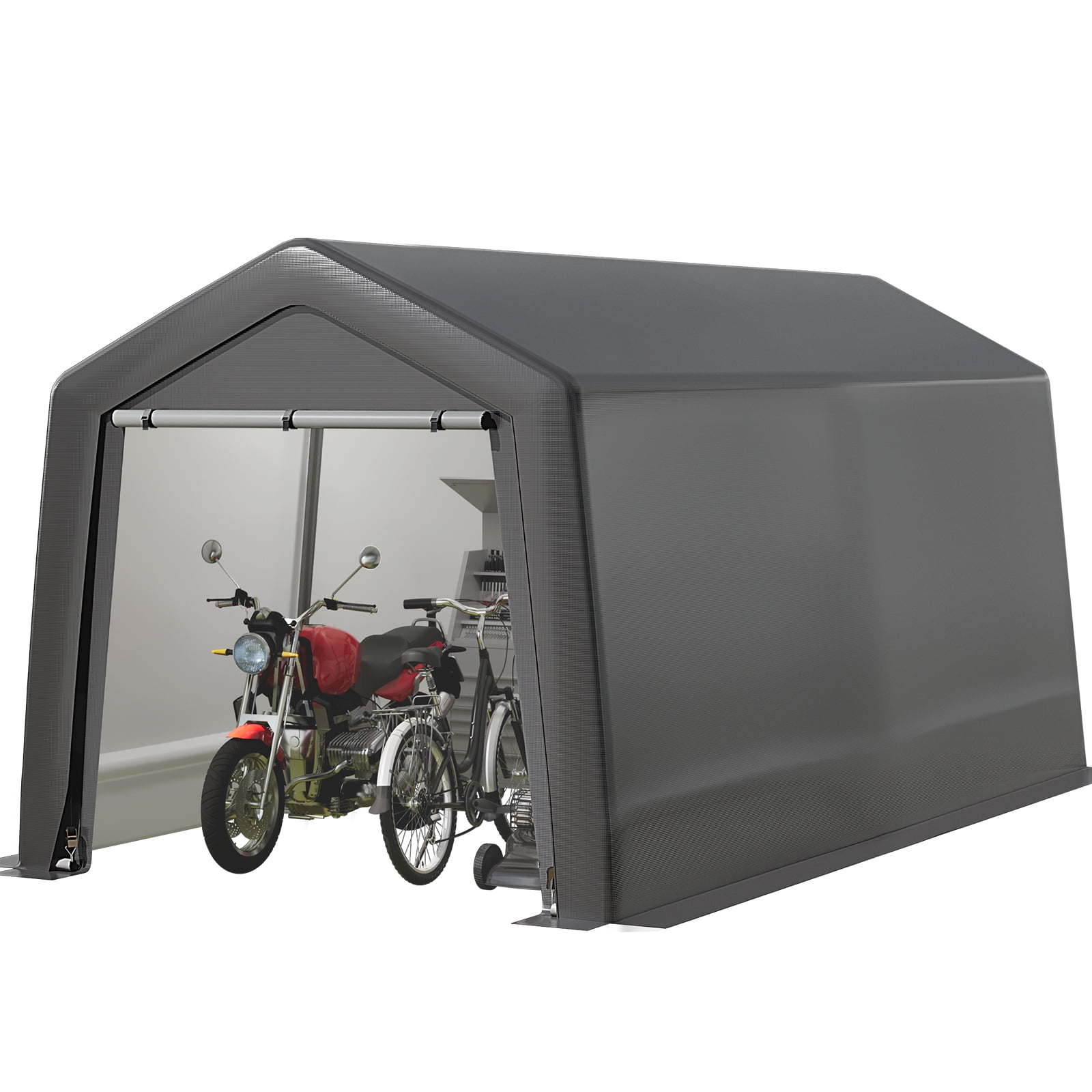 8 x 12 FT Outdoor Storage Shelter Shed, Portable Garage Shelter with ...