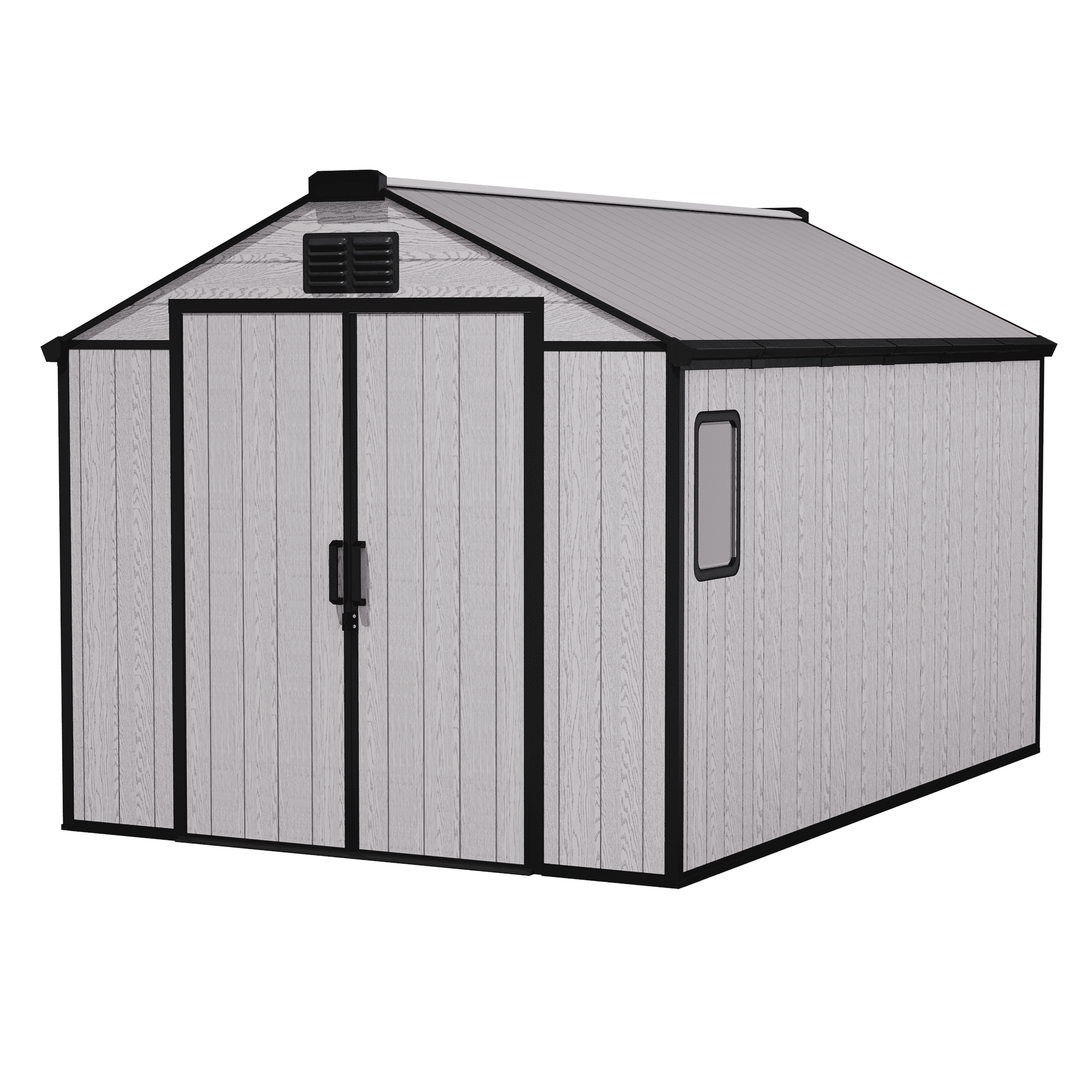 8 x 12 FT Resin Outdoor Storage Shed, All-Weather Plastic Garden Shed ...