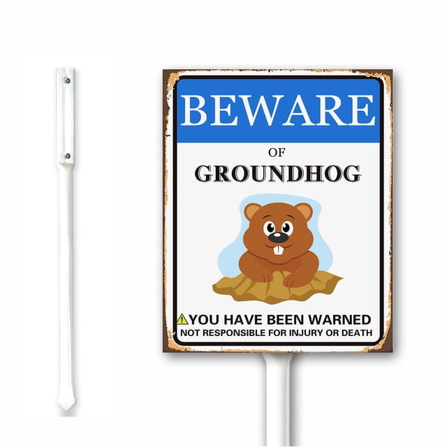 8 x 12 IN Funny Groundhog Sign Beware of Groundhog Groundhog Day Decor ...