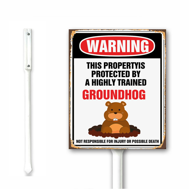 8 x 12 IN PROPERTYIS PROTECTED By Groundhog Sign Funny Groundhog Day ...