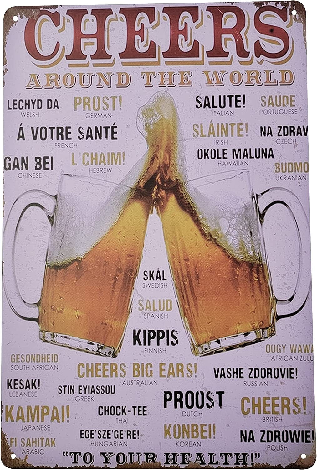 8" x 12" Metal Tin Funny Bar Sign Wall Decor Plaque Poster (Cheers ...