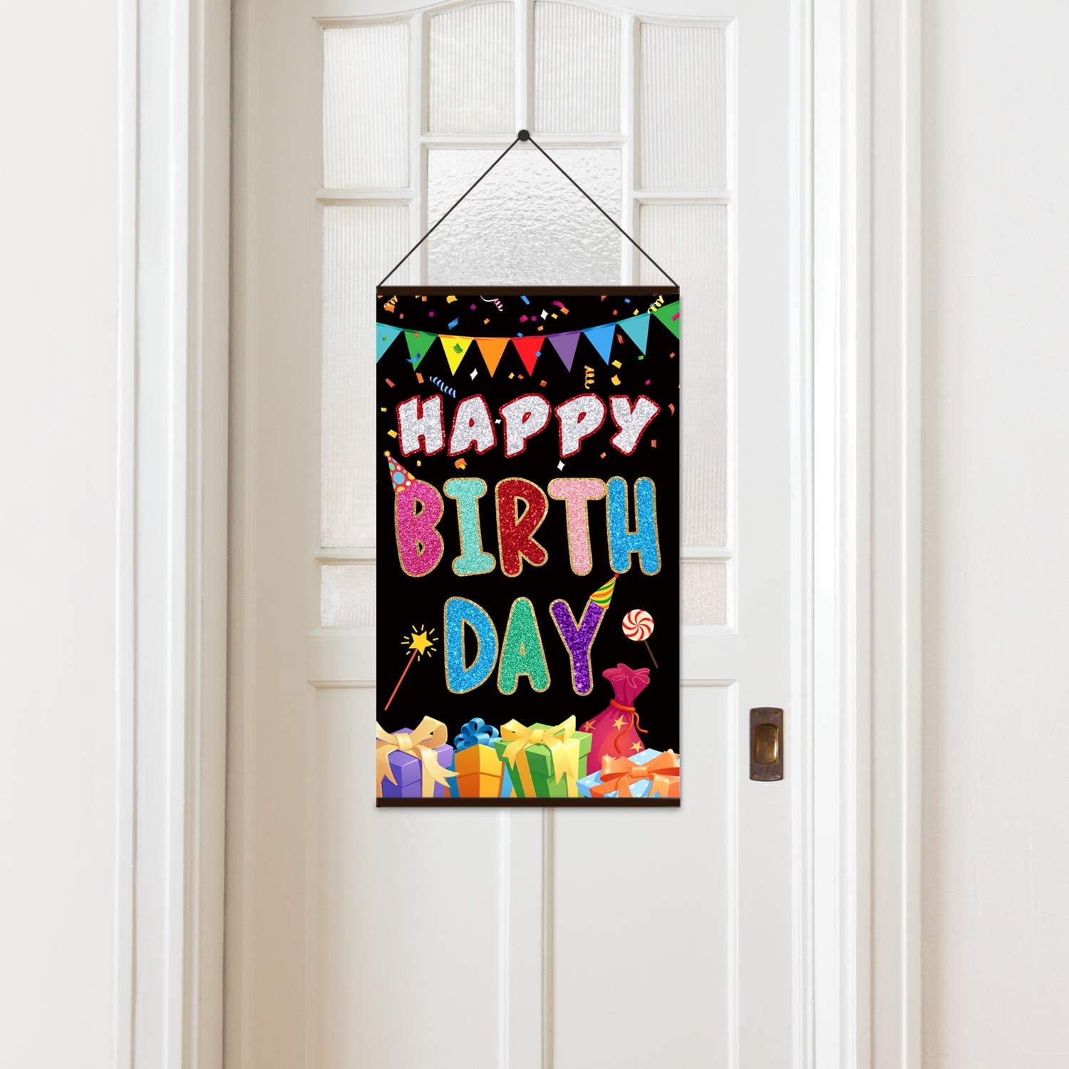 8 x 12 in Metal Tin Sign - Colorful Happy Birthday Sign Door Hanging ...
