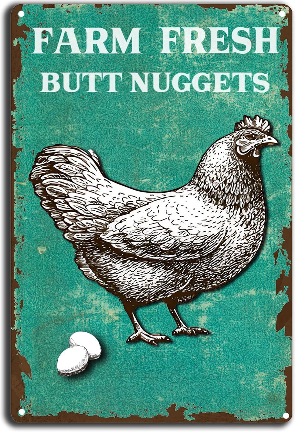 8 x 12 in Metal Tin Sign - Farm Fresh Eggs Sign – Metal Chicken Signs ...