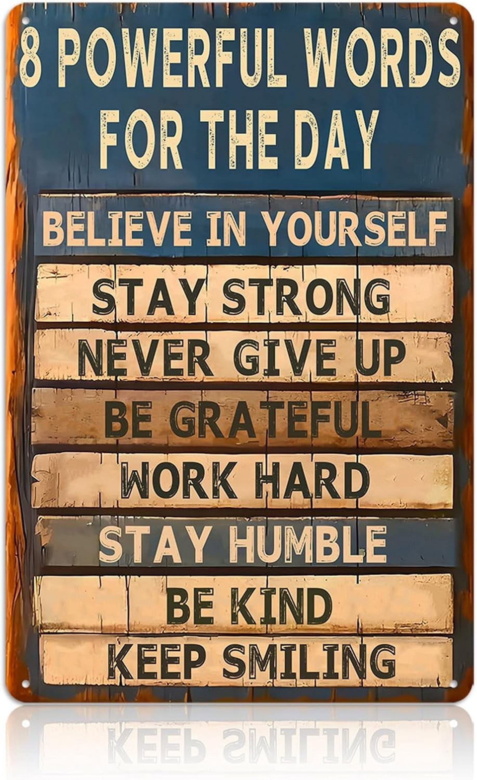 8 x 12 in Metal Tin Sign - Motivational Metal Tin Sign - 8 Powerful ...