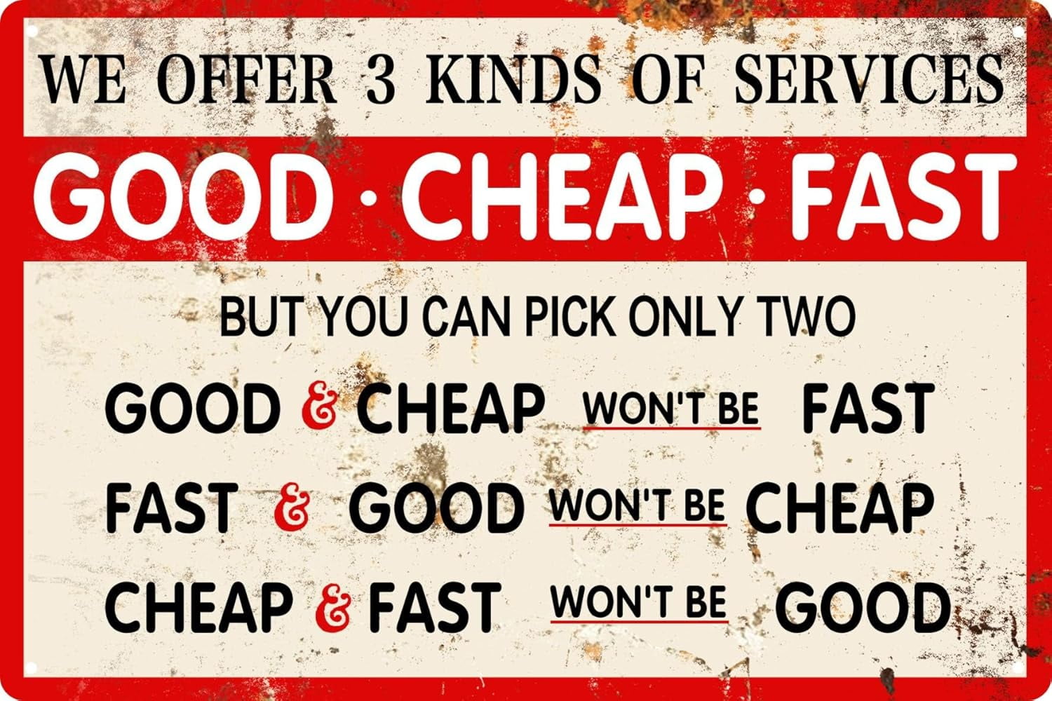 8 x 12 in Metal Tin Sign - Shop Signs We Offer 3 Kinds Of Services ...