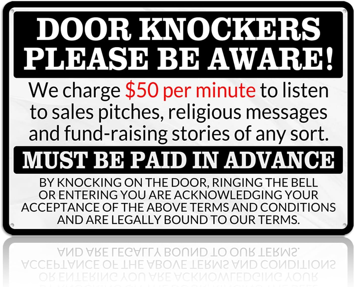 8 x 12 in Metal Tin Sign - No Soliciting Sign for House Front Door ...