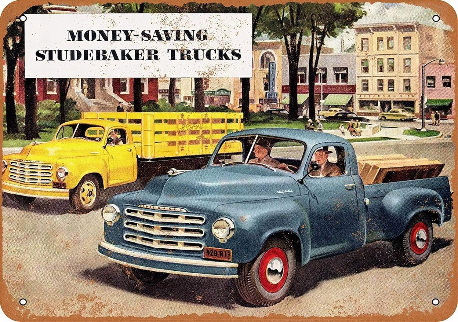 8 x 12 Metal Tin Sign - Studebaker Trucks - Retro Tin Art Decor Wall ...