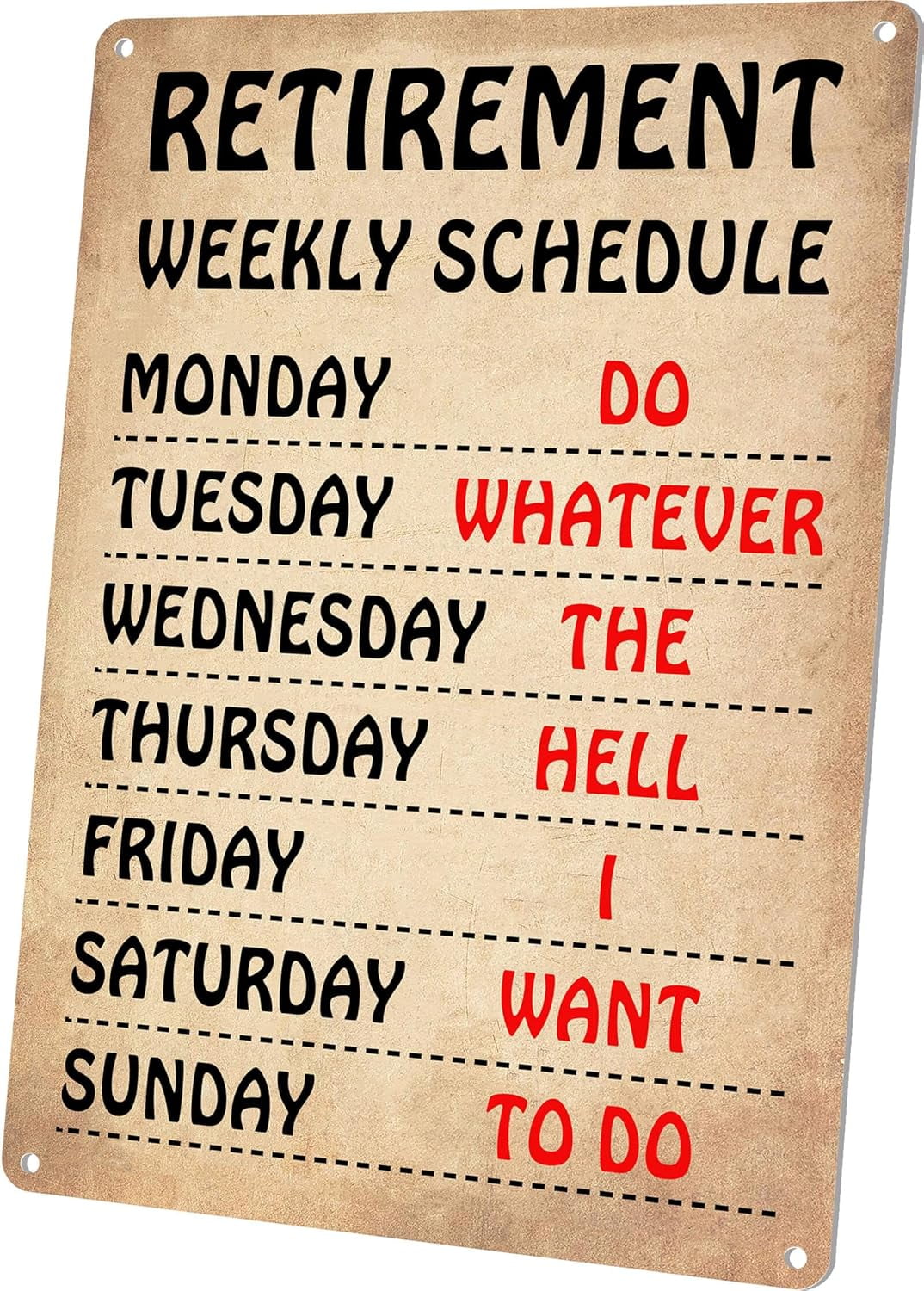 8 x 12 in Metal Tin Sign - Vintage Retirement Sign for Home Bedroom ...