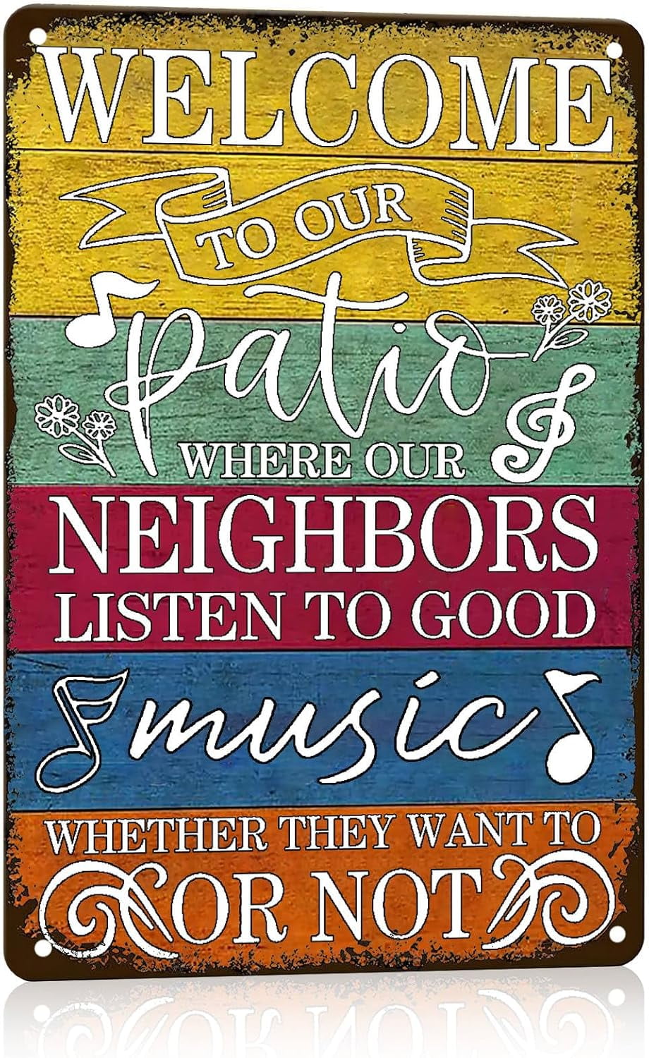 8 x 12 in Metal Tin Sign - Welcome To Our Patio Sign Personalized Metal ...
