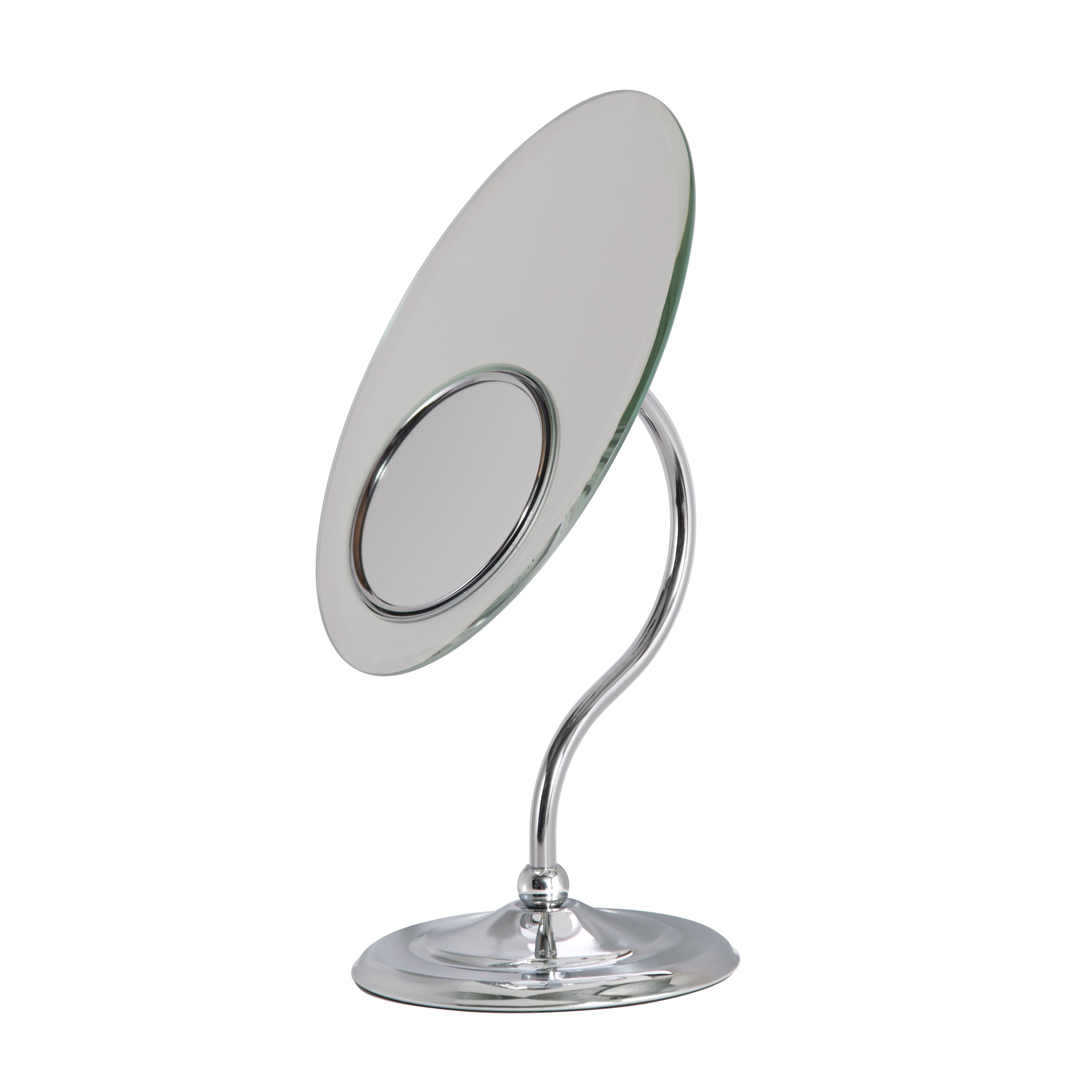 8" x 12" Oval Tri-Optics Beveled Pedestal Mirror 8X/3X/1X - Walmart.com