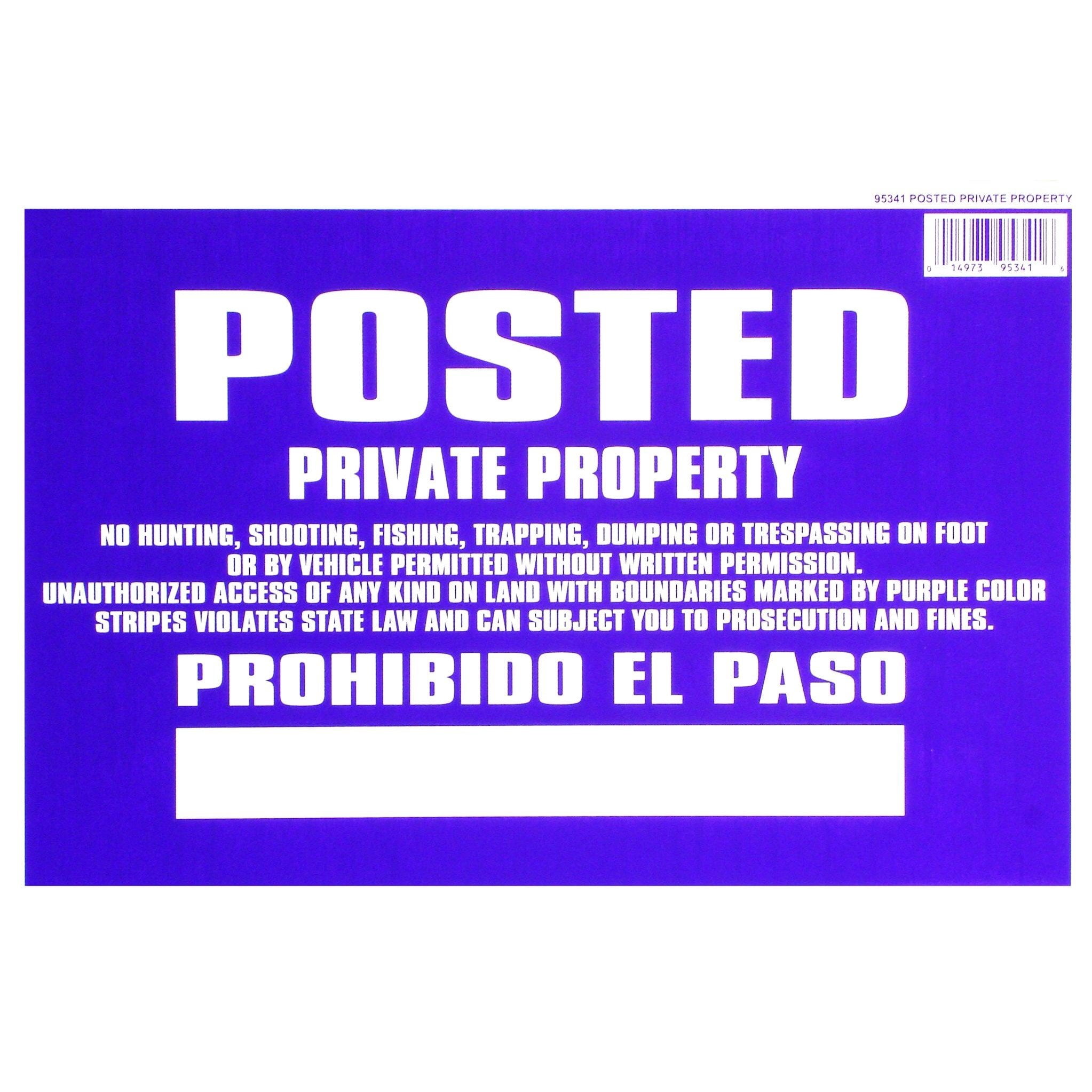 8" x 12" Plastic "Posted Private Property" Signs - Walmart.com