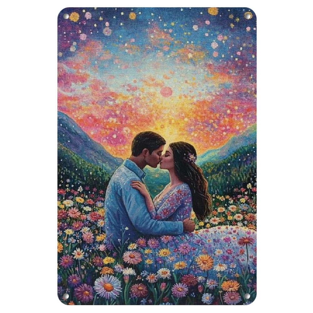 8" x 12" Romantic for Galaxy Kiss Metal Tin Sign - Starry Night Sky ...
