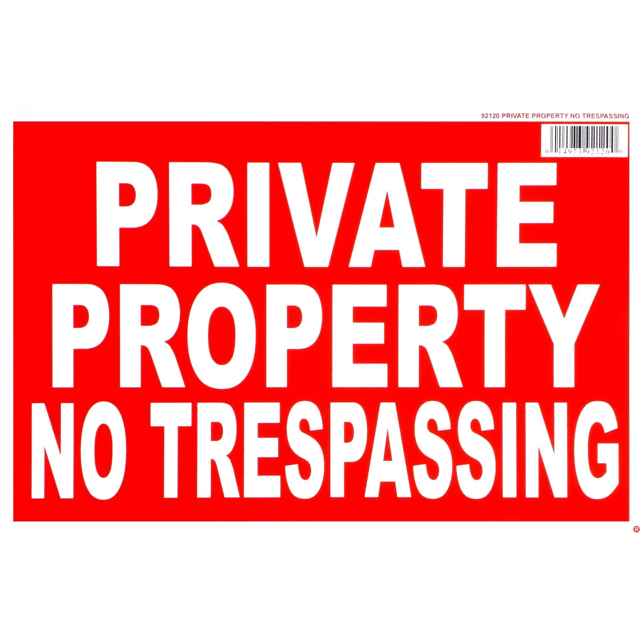 8" x 12" Styrene Plastic "Private Property" Signs - Walmart.com