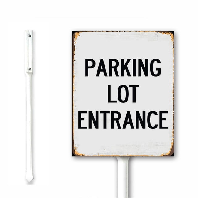 8" x 12" Yard Sign Customer and Visitor Parking with Left Arrow Metal ...