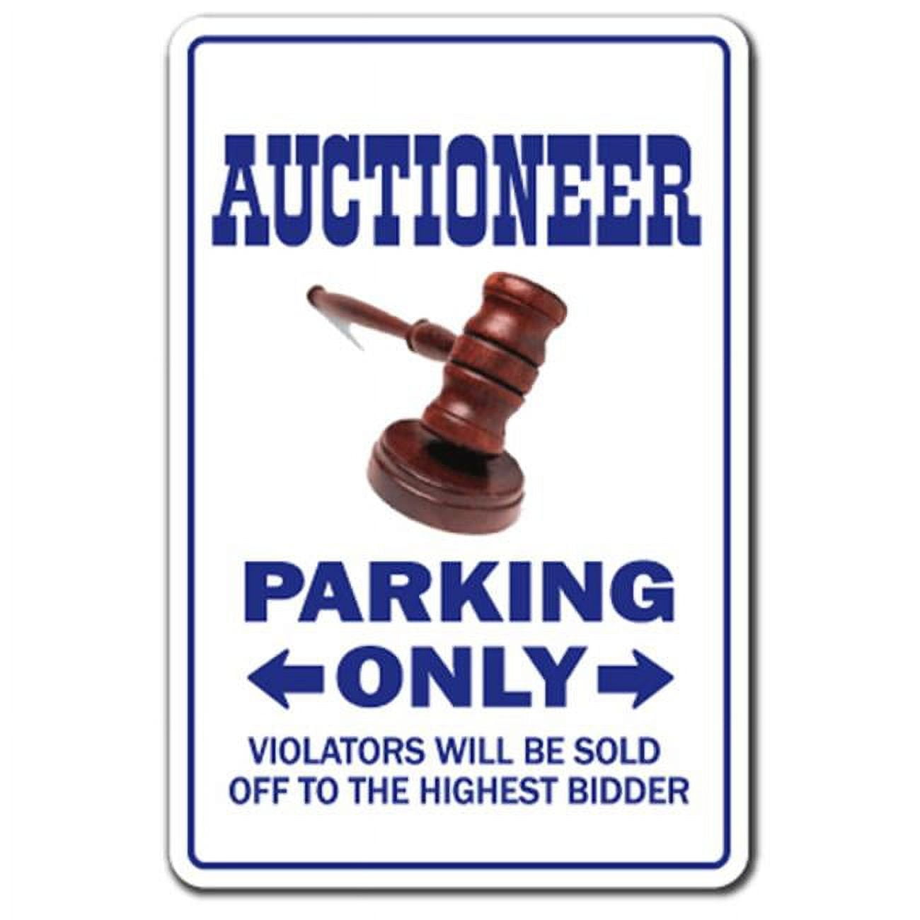 8 x 12 in. Auctioneer Decal Parking Decals - Gavel Auction Antique ...