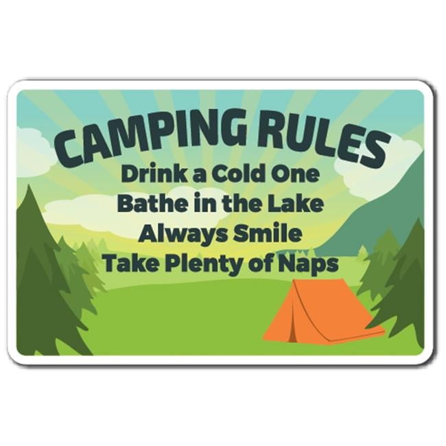 8 x 12 in. Camping Rules Sign - Relax Camp Vacation Trip Tent - Walmart.com